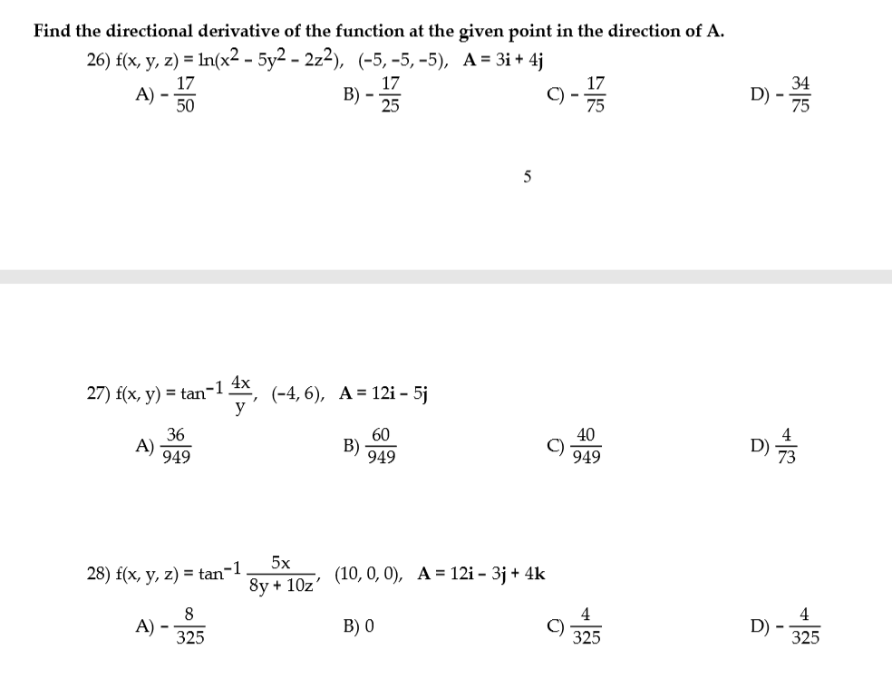 Solved Find The Directional Derivative Of The Function At