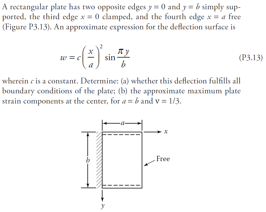 Solved A rectangular plate has two opposite edges y 0 and y- | Chegg.com