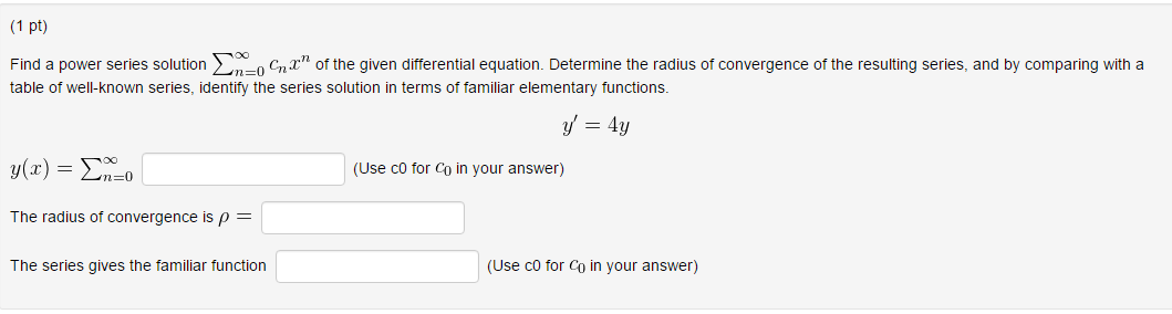 Solved Find a power series solution summation_n = 0^infinity | Chegg.com Solved Find a power series solution summation_n = 0^infinity | Chegg.com