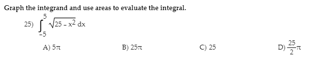 Solved Graph the integrand and use areas to evaluate the | Chegg.com