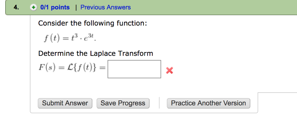 Solved 4. 0/1 points | Previous Answers Consider the | Chegg.com