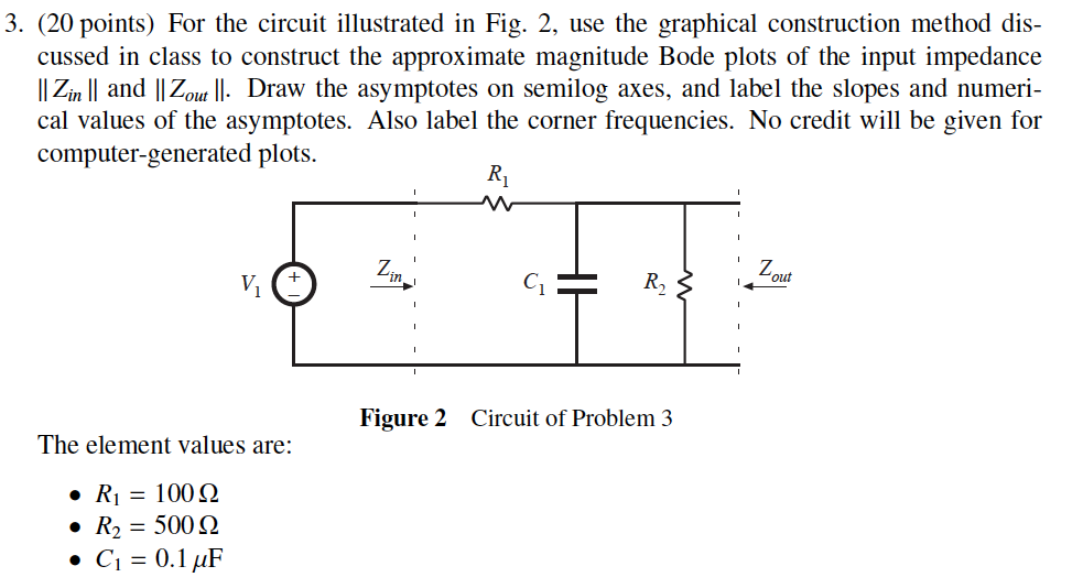 Solved 3. (20 points) For the circuit illustrated in Fig. 2, | Chegg.com