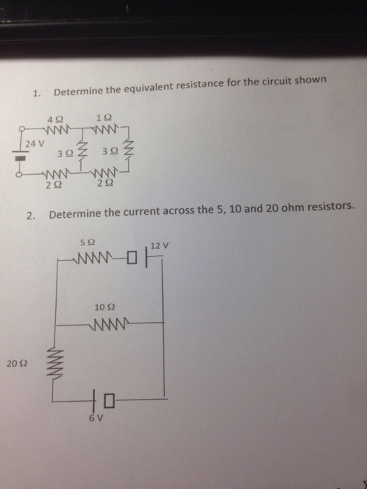 Solved Determine the equivalent resistance for the circuit | Chegg.com