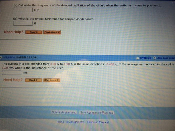 Solved Calculate the frequency of the damped oscillation | Chegg.com