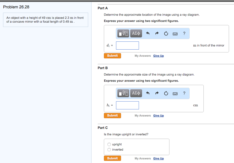 Solved An object with a height of 49 cm is placed 2.3 m in | Chegg.com