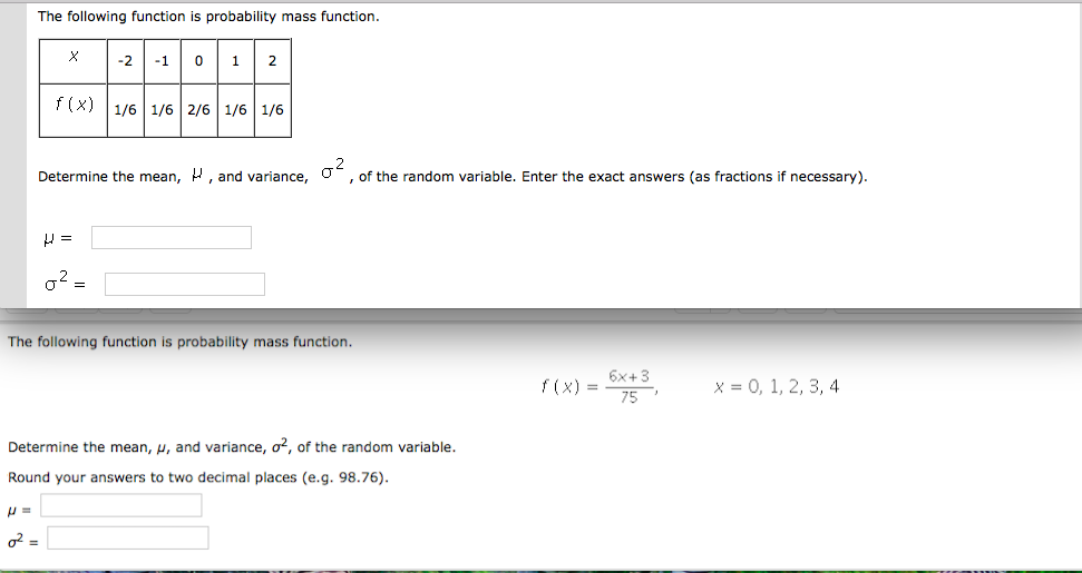Solved The following function is probability mass function. | Chegg.com
