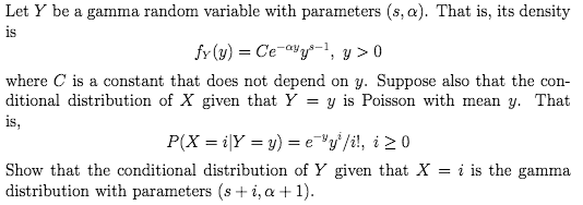 Solved Let Y be a gamma random variable with parameters (s, | Chegg.com