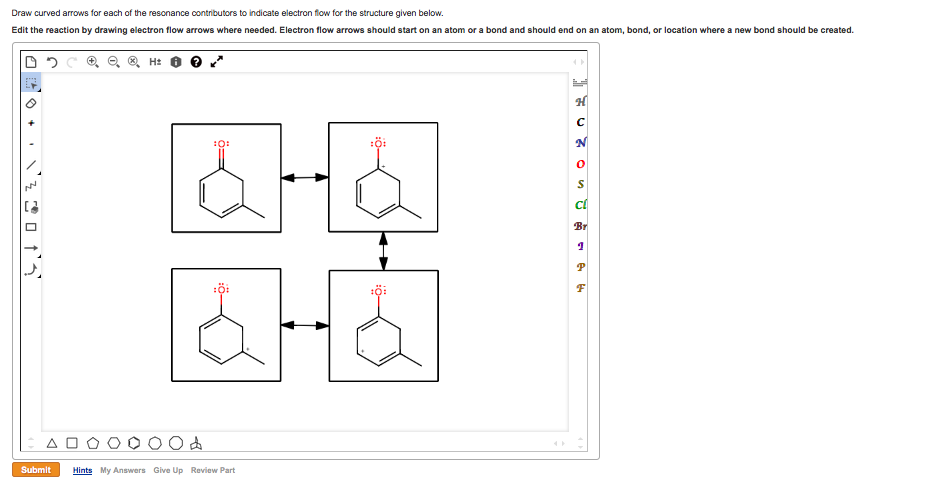 Solved Draw curved arrows for each of the resonance | Chegg.com