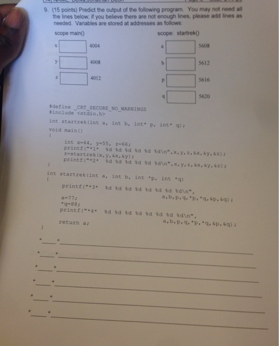 Solved Predict the output of the following program. You may | Chegg.com
