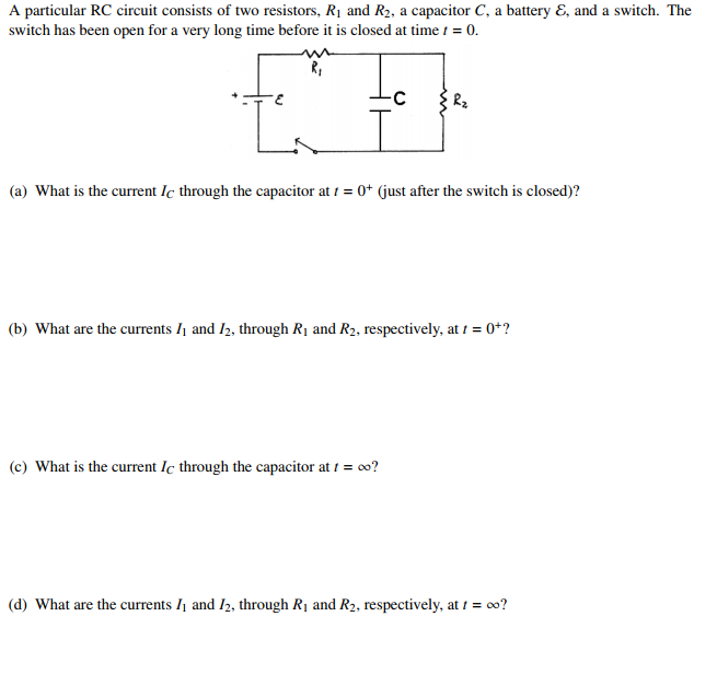 Solved A particular RC circuit consists of two resistors, | Chegg.com