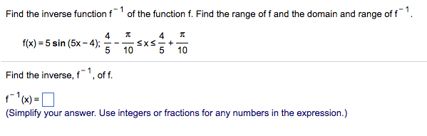 Solved Find the inverse function of the function f. Find the | Chegg.com