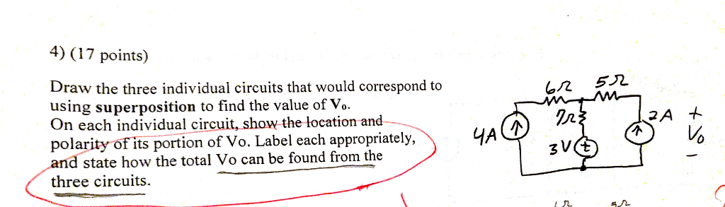 Solved 4) (17 points) Draw the three individual circuits | Chegg.com