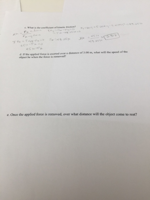 Solved 1. A 5.00 kg object is initially at rest on a | Chegg.com