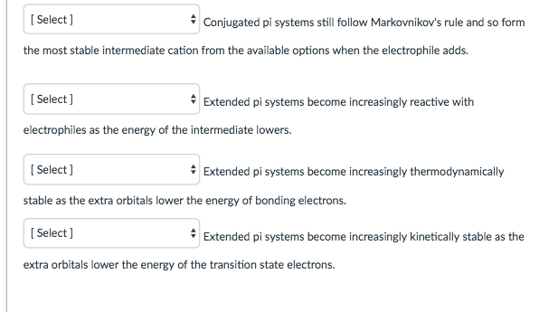 Solved Conjugated pi systems still follow Markovnikov's | Chegg.com