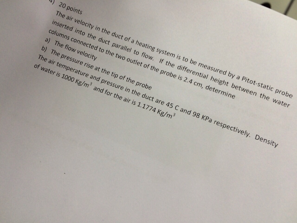 Solved The air velocity in the duct of a heating system is | Chegg.com