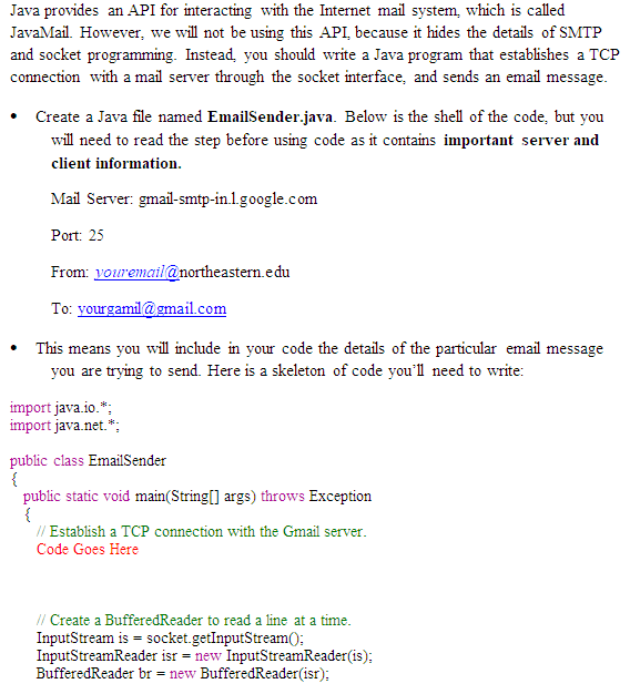 Solved Java provides an API for interacting with the | Chegg.com