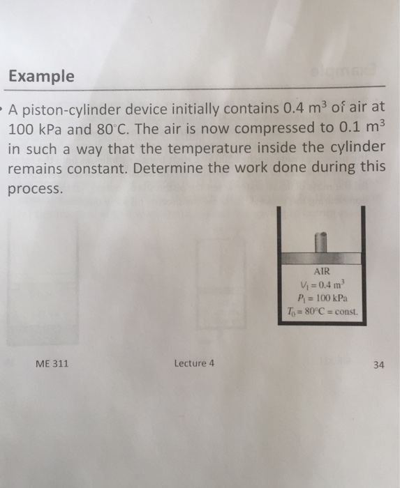 Solved A piston-cylinder device initially contains 0.4 m^3 | Chegg.com