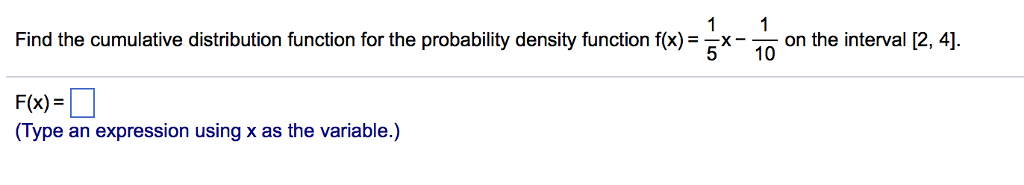 Solved Find the cumulative distribution function for the | Chegg.com