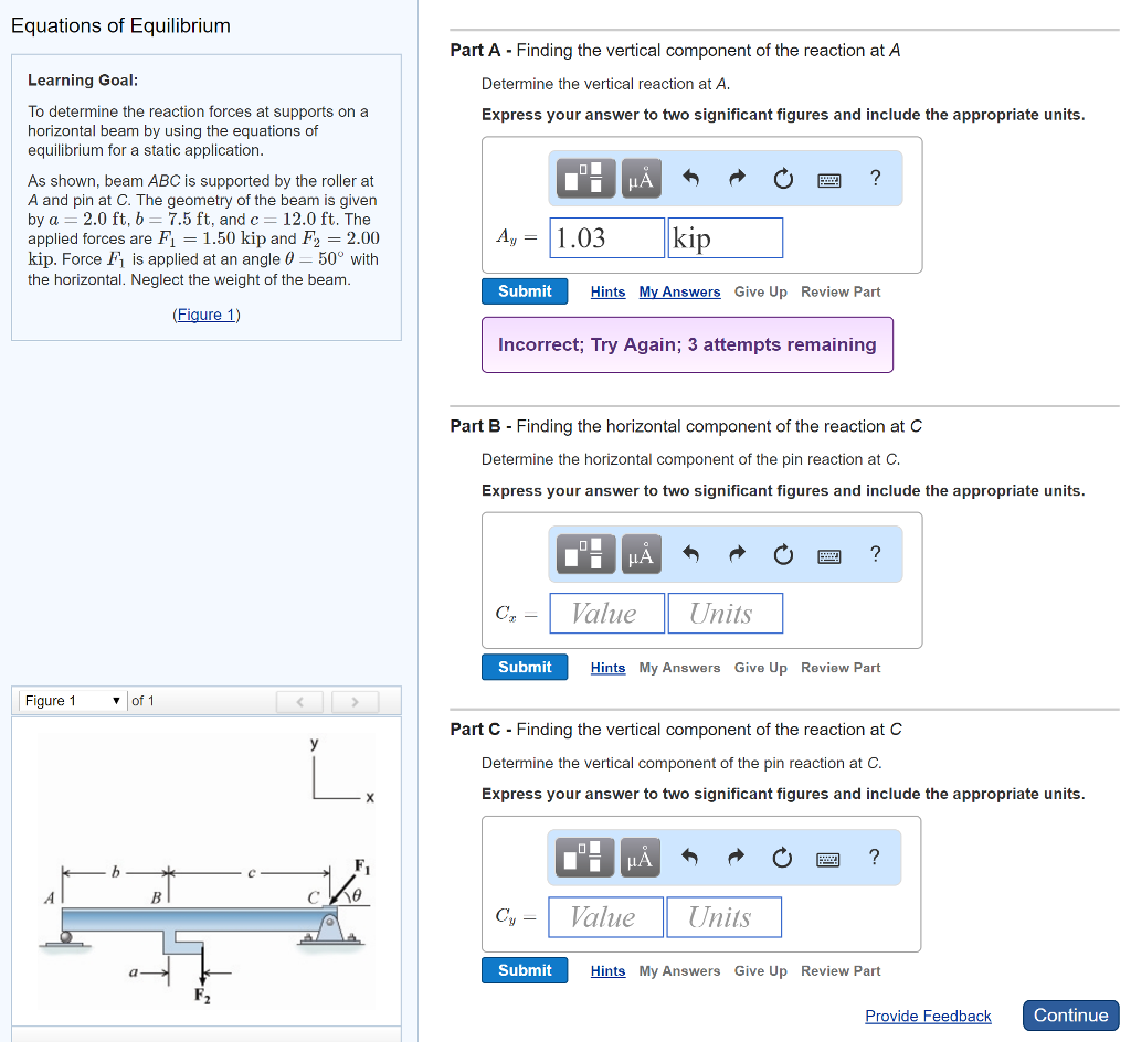 Solved To determine the reaction forces at supports on a | Chegg.com