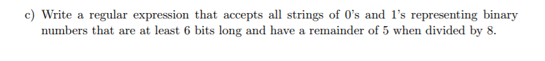 Solved c Write a regular expression that accepts all strings | Chegg.com