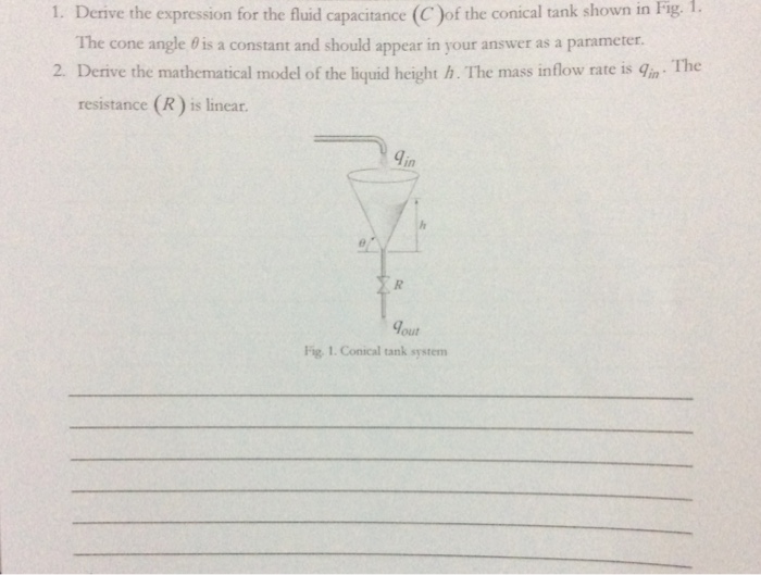Solved Derive the expression for the fluid capacitance of | Chegg.com