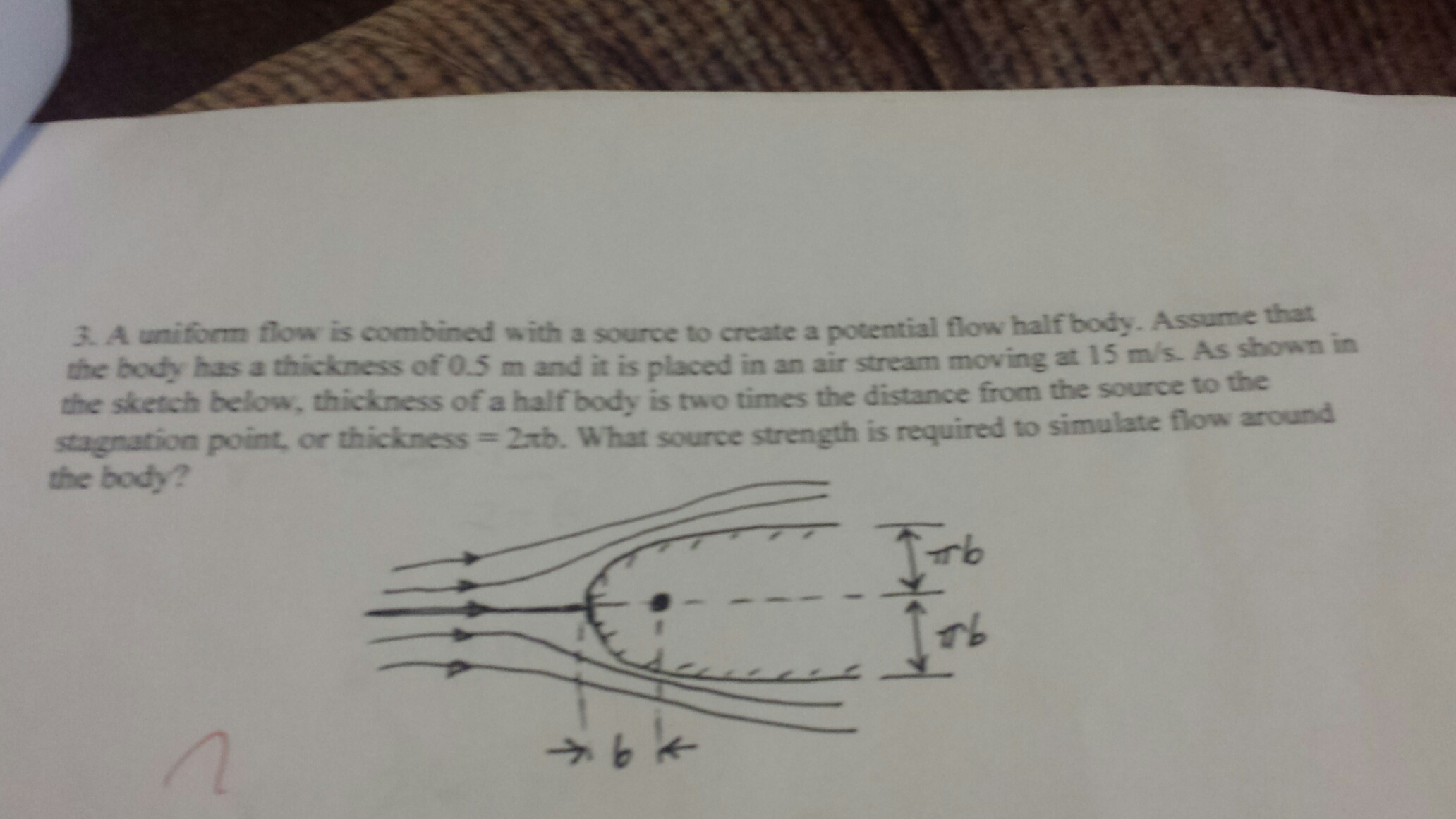 Solved 3. A uniform flow is combined with a source to create | Chegg.com