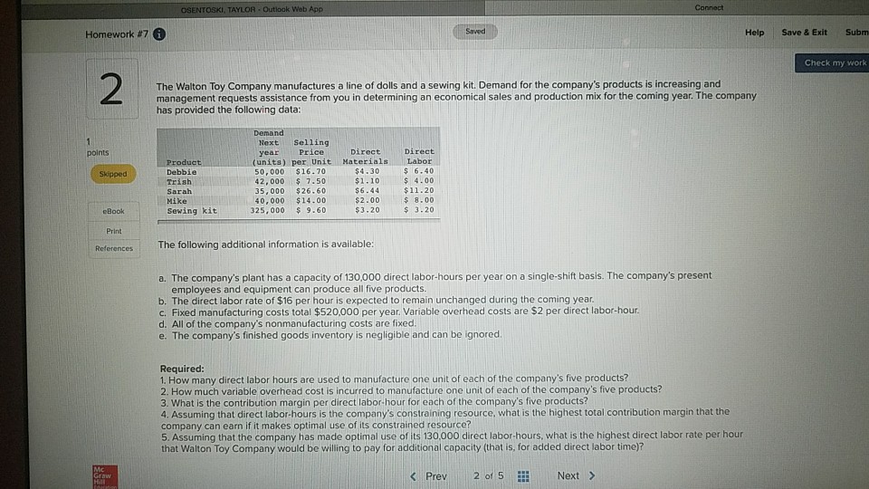 Solved k Web Homework #7 Saved Help Save & Exit Subm Check | Chegg.com