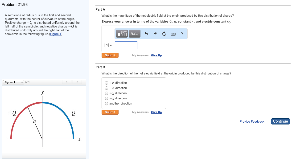 Solved Problem 21.98 A semicircle of radius a is in the | Chegg.com
