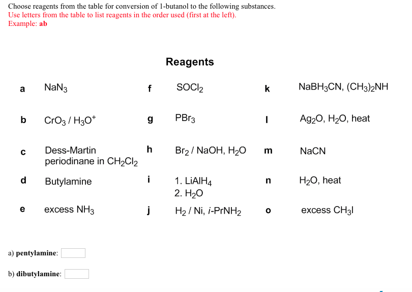 Solved Choose reagents from the table for conversion of | Chegg.com