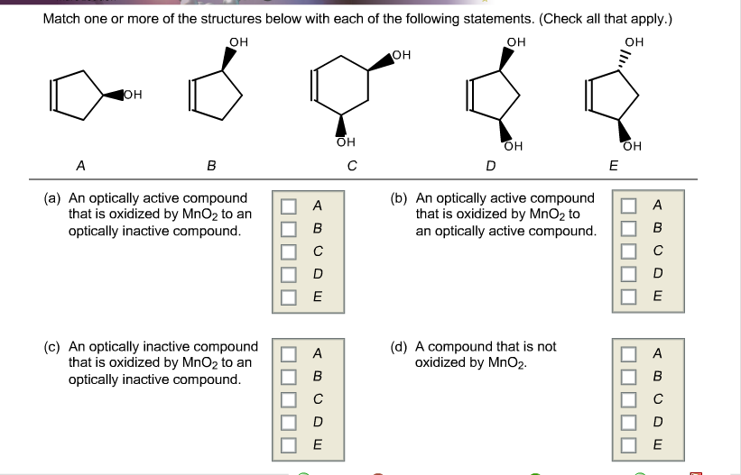 Solved Match one or more of the structures below with each | Chegg.com
