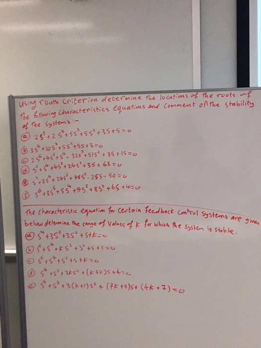 Solved Using Routh criterion determine the locations of the | Chegg.com