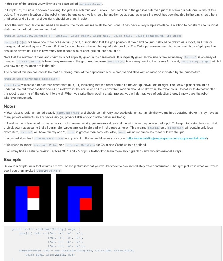 Solved In this part of the project you will write one class | Chegg.com