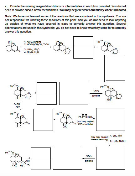 Solved Provide the missing reagents/conditions or | Chegg.com