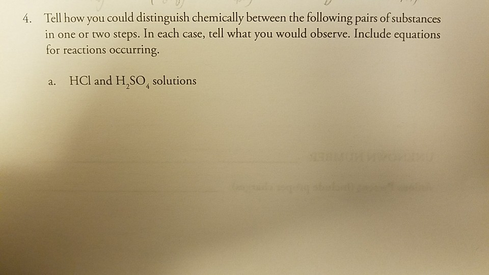 Solved Tell how you could distinguish chemically between the | Chegg.com