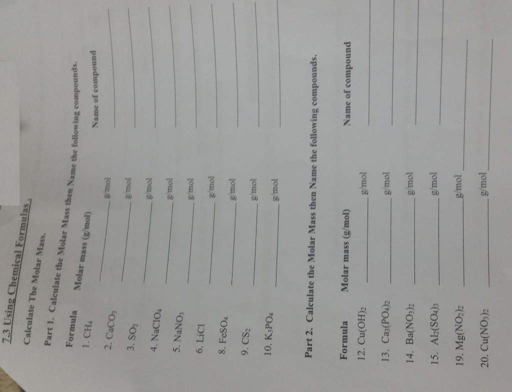 Solved Calculate The Molar Mass Calculate the molar mass | Chegg.com