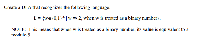 Solved Create a DFA that recognizes the following language: | Chegg.com