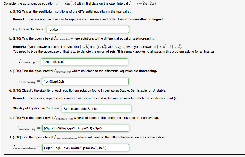 Solved Consider the autonomous equation y' = sin (y) with | Chegg.com