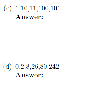 Solved 7. For each of these lists of integers, provide a | Chegg.com