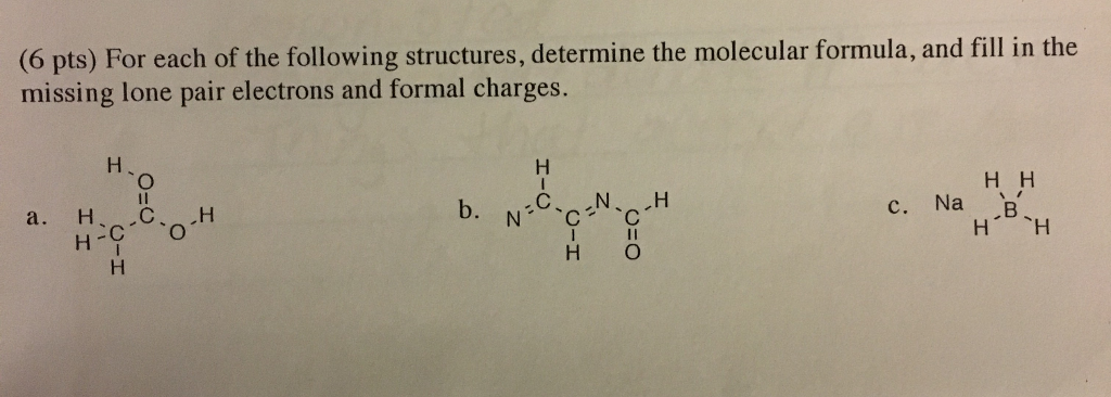 Solved For each of the following structures, determine the | Chegg.com