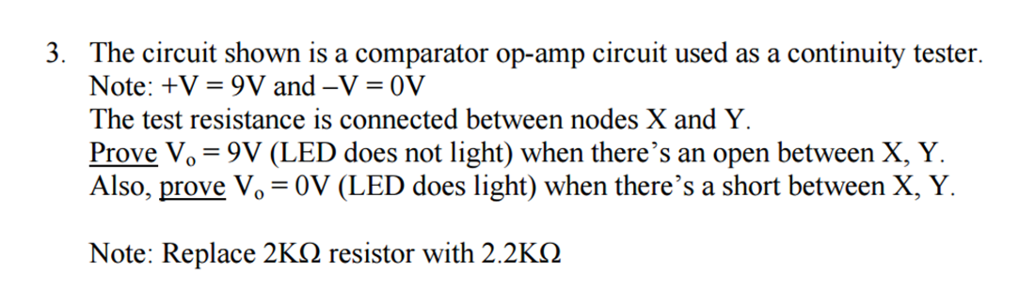 Solved The circuit shown is a comparator op-amp circuit used | Chegg.com