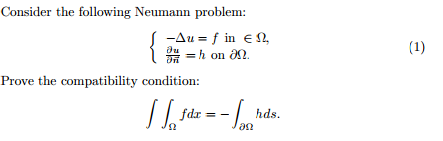 Solved Consider the following Neumann problem: Prove the | Chegg.com