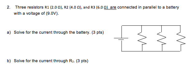 Solved Three resistors R1 (2.0 Ω), R2 (4.0 Ω), and R3 (6.0 | Chegg.com