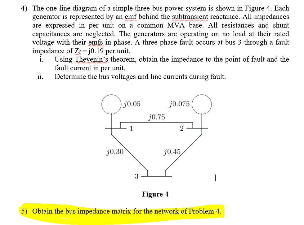 Solved The one-line diagram of a simple three-bus power | Chegg.com