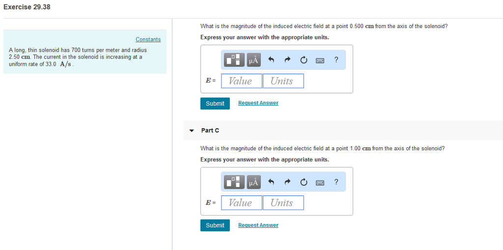 Solved Exercise 29.38 Part A What is the magnitude of the | Chegg.com