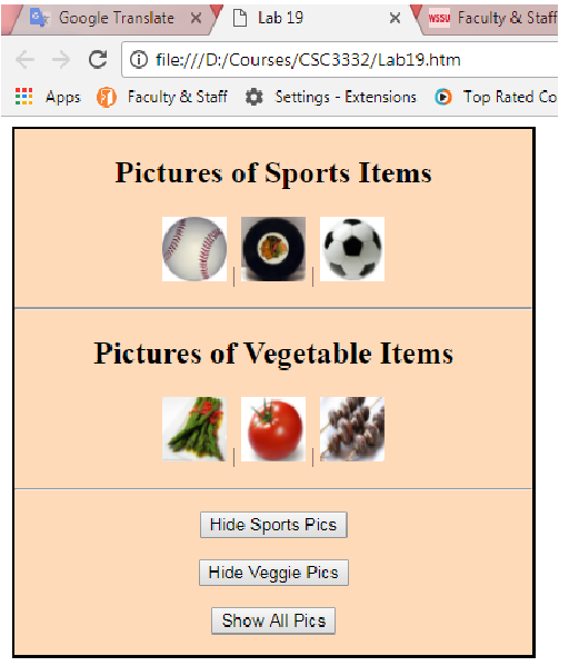 Solved 1. Write a HTML page using jQuery that displays two | Chegg.com