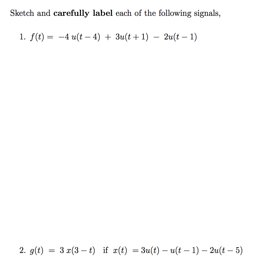 Solved Sketch and carefully label each of the following | Chegg.com