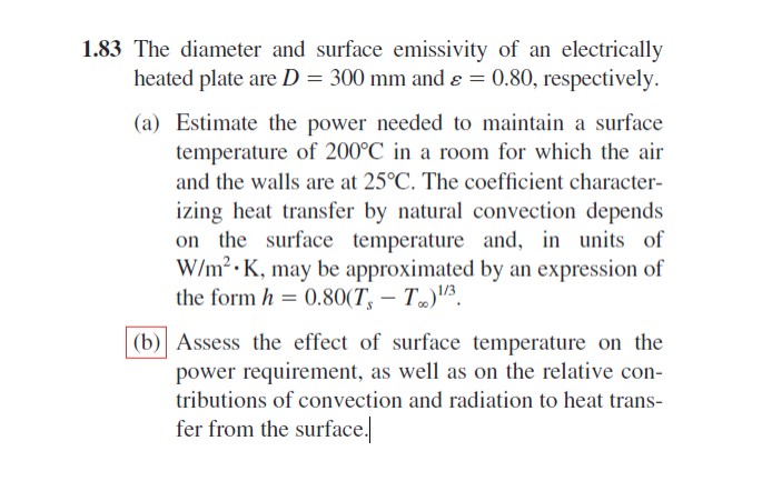 Solved 1.83 The diameter and surface emissivity of an | Chegg.com