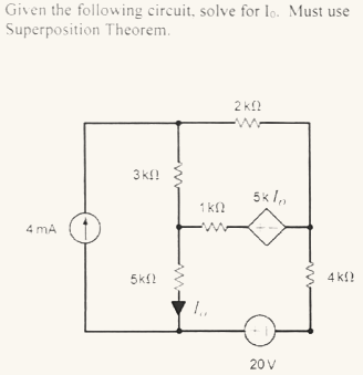 Solved Given the following circuit, solve for I_0. Must use | Chegg.com