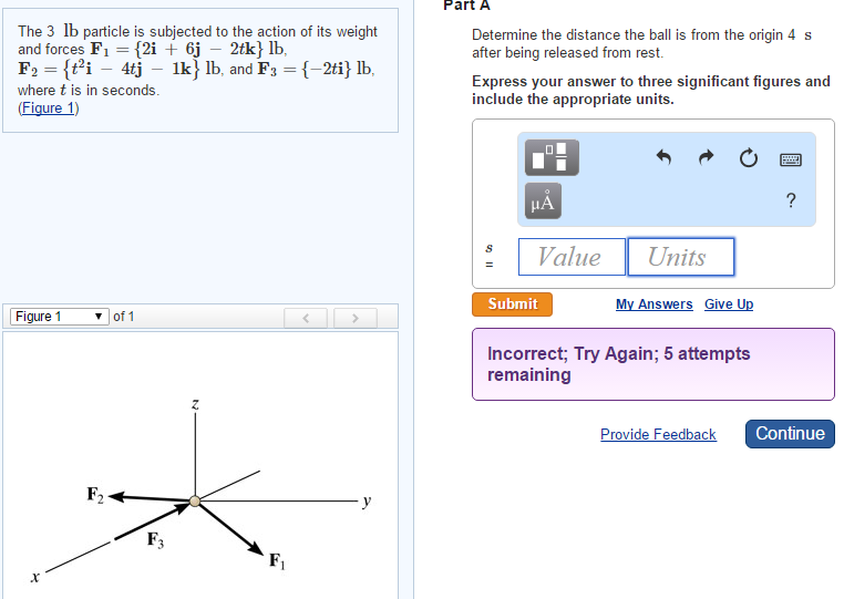 Solved The 3lb particle is subjected to the action of its | Chegg.com