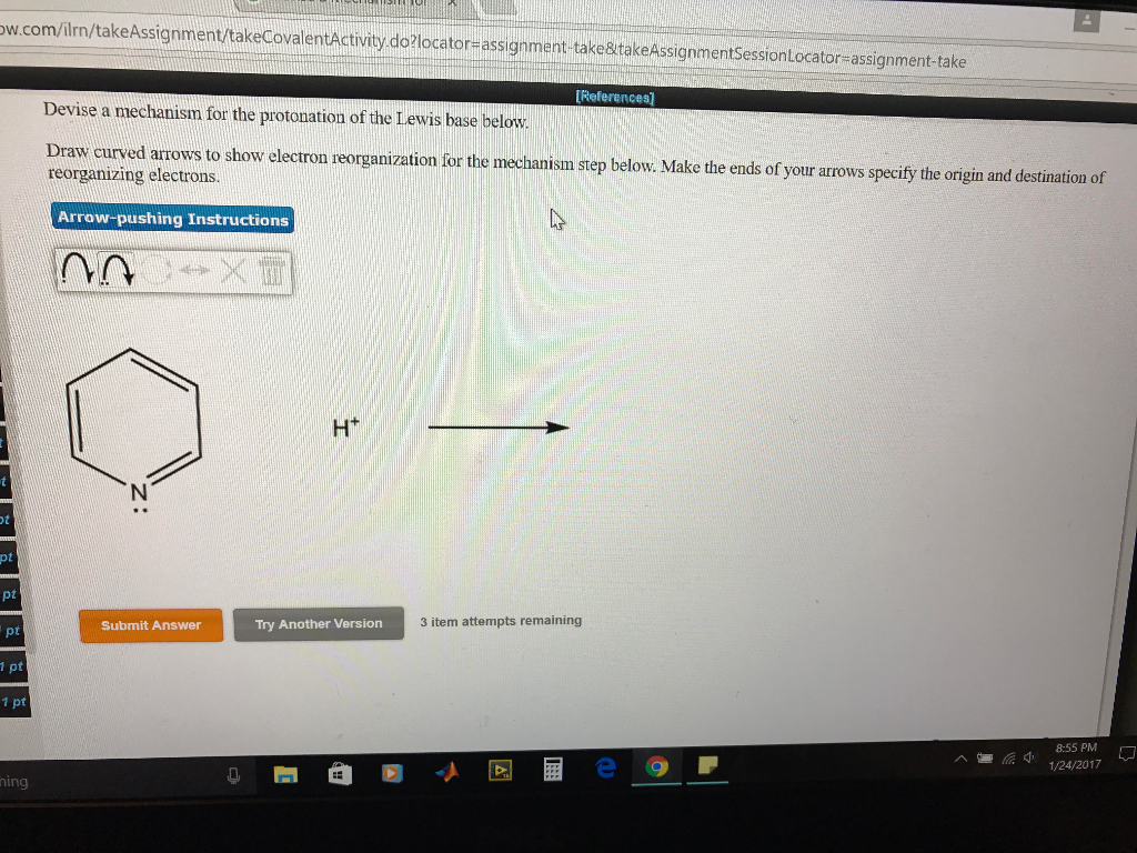 Solved Devise a mechanism for the protonation of the Lewis | Chegg.com